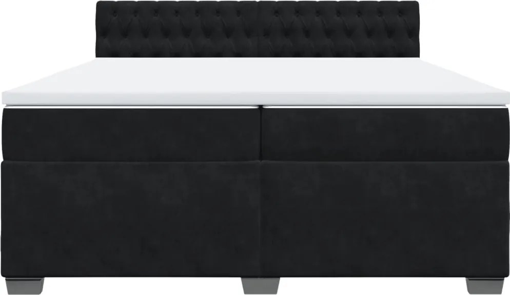 Box spring postel s matrací černá 200x200 cm samet 3288710