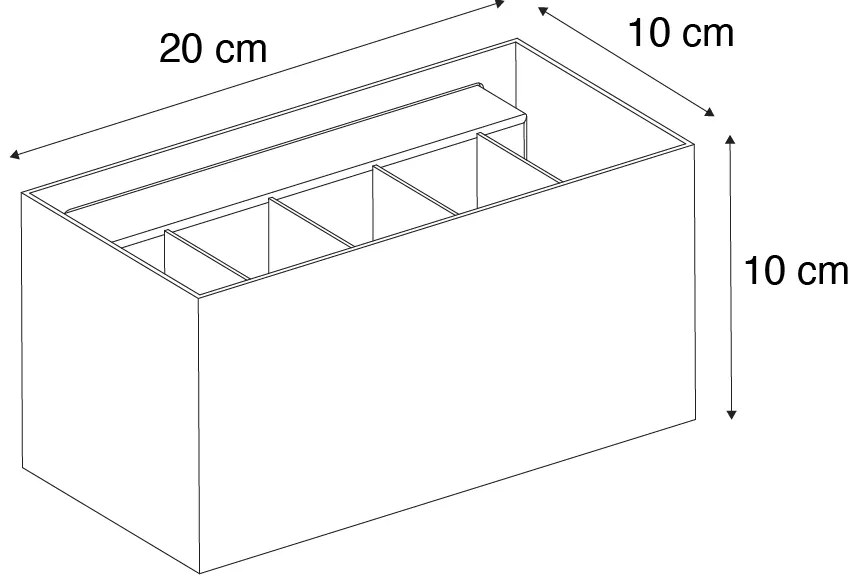 Moderní nástěnné svítidlo černé obdélníkové 2-světlo - Edwin