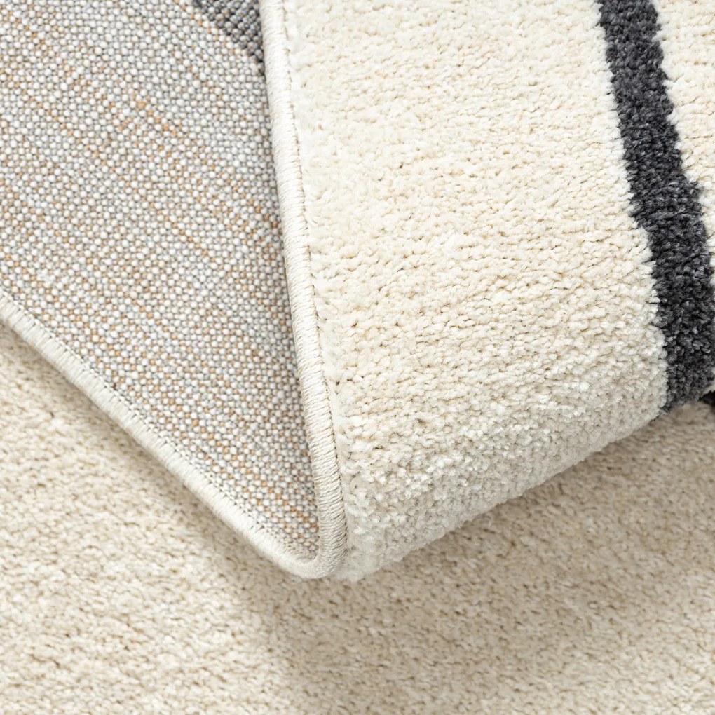 Dywany Łuszczów, Kusový koberec Fusion 8297 cream/dark grey, 120x170, bílá, kancelář