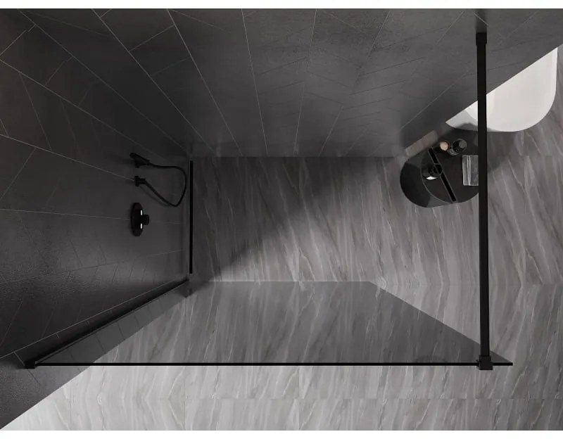 Mexen, Mexen Kioto-X sprchová stěna 90 x 200 cm, grafit 10 mm, černá - 800-090-101-70-40-X