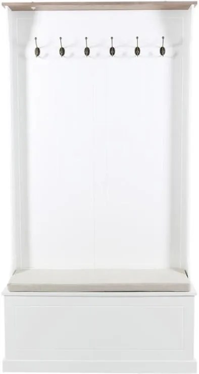 Věšákový panel s lavicí Antik 180 cm, bílá