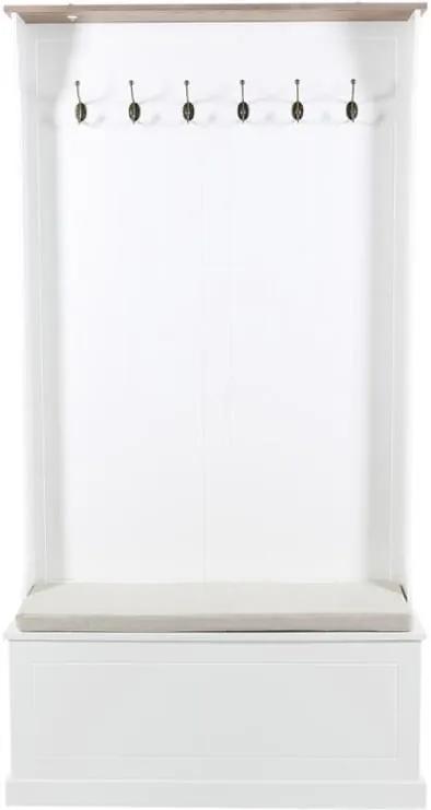 Věšákový panel s lavicí Antik 180 cm, bílá