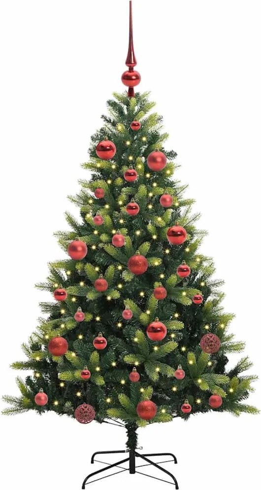 Umělý zavěšený vánoční stromeček 150 LED Zelená 150 cm PVC a PE 3395982