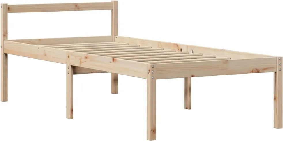 Postel s čelem pro seniory 90 x 190 cm masivní borovice 3305851