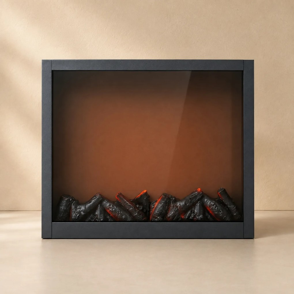 Dekorativní LED krb, kovový, 10 x 41 x 35 cm