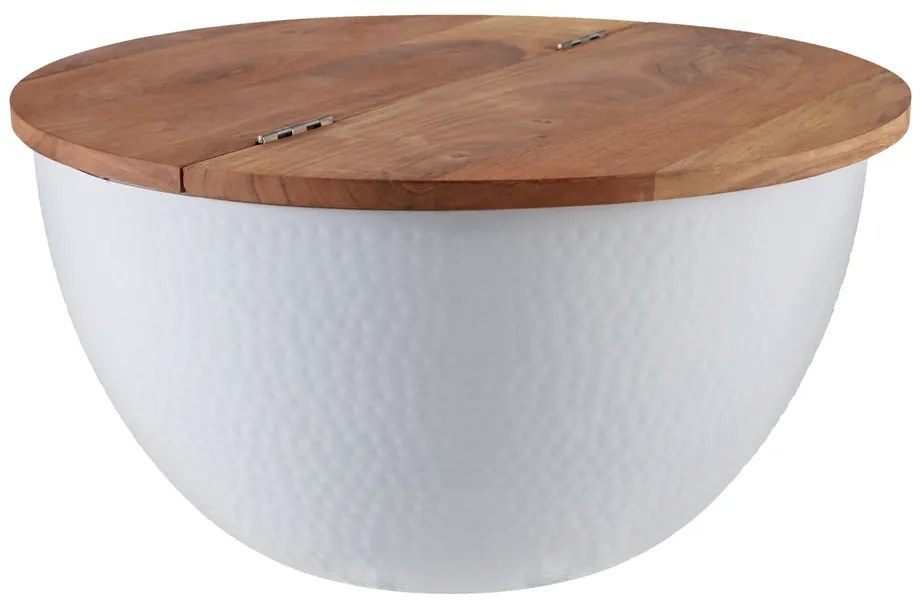 Invicta Konferenční stolek ORIENT 60cm bílý s úložným prostorem 40108