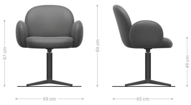 Jídelní židle Nube-Flex s područkami bouclé stříbrnošedá podnož černá