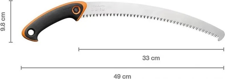 Zahradnická profesionální prořezávací pila Fiskars SW-330, zahnutá s hrubšími zuby (1020199)