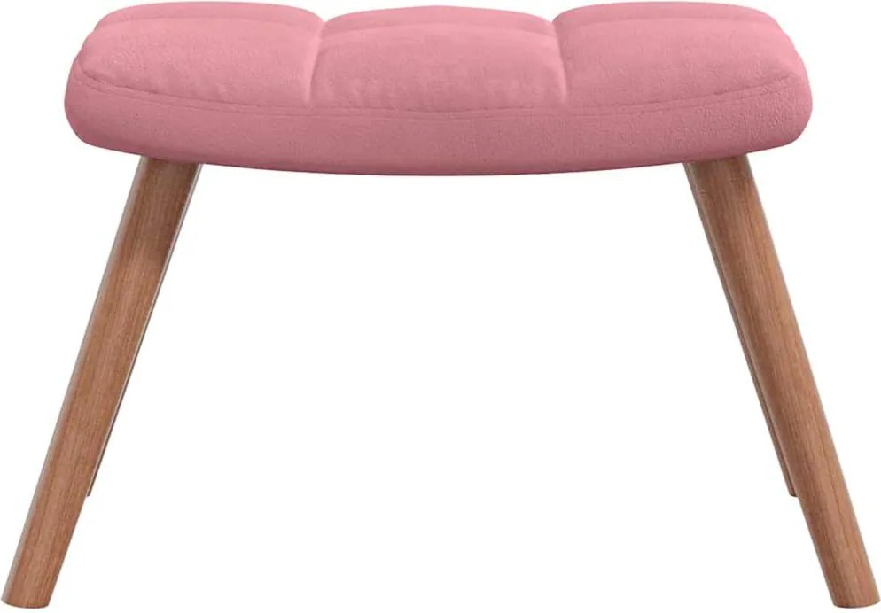 Relaxační křeslo se stoličkou růžové samet 328066