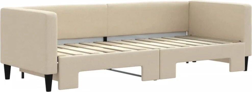 Válenda s přistýlkou krémová 80 x 200 cm textil 3196577