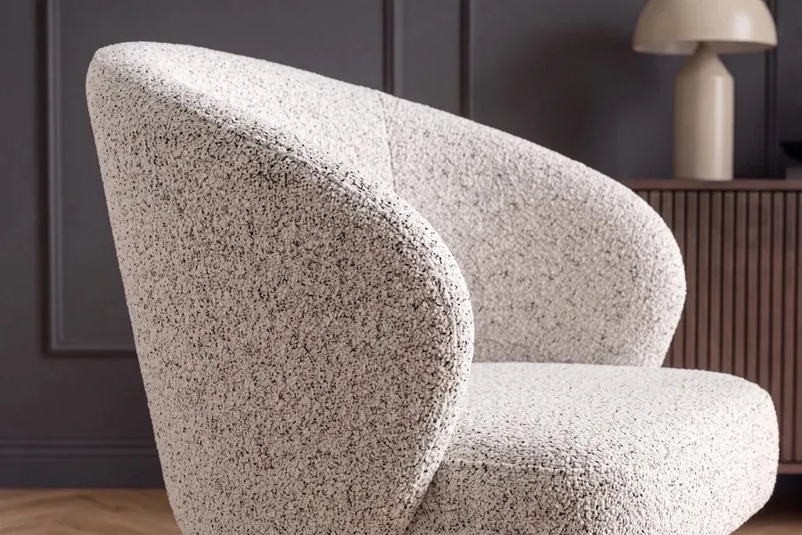 Designová otočná židle Tolinka béžová / přírodní
