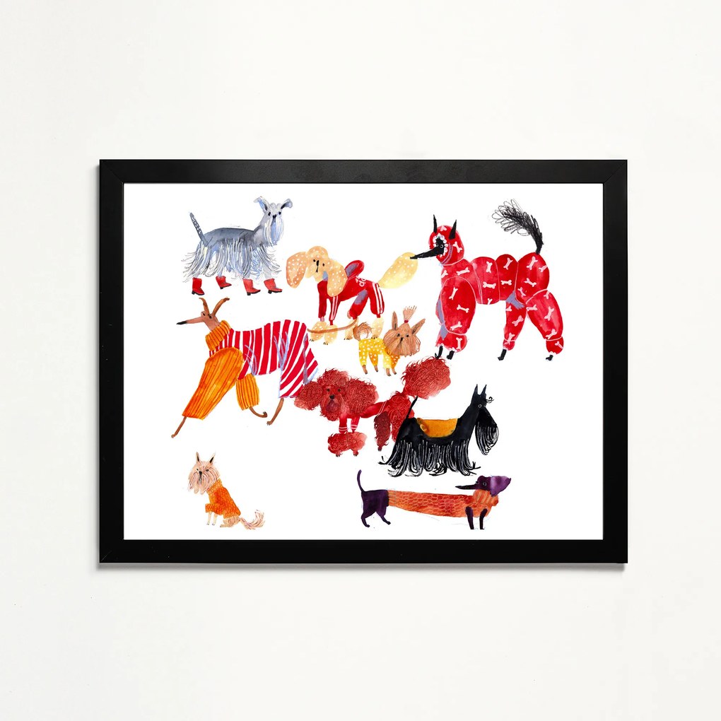 Kateřina Coufalová | Psi Rám: Černý, Velikost: 50 x 70 cm
