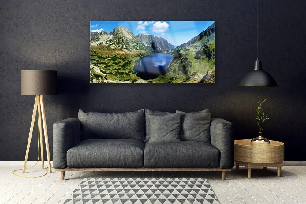 akrylový obraz Hora Jezero Krajina 120x60 cm