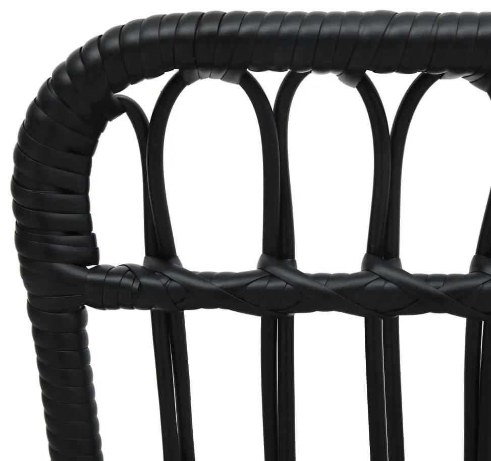Zahradní židle polyratan černá,  48581