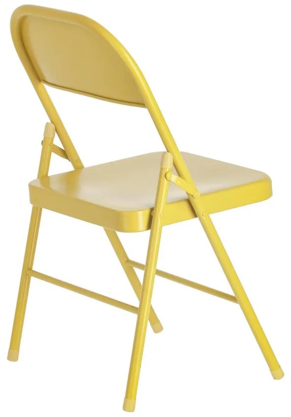 Hořčicově žlutá kovová skládací jídelní židle Kave Home Aidana