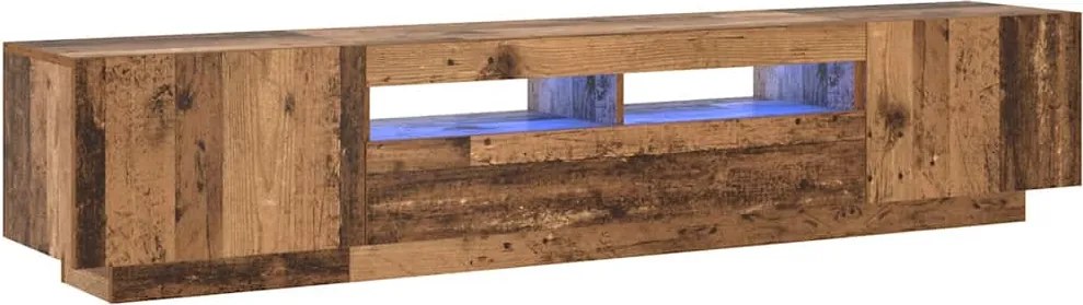 TV stolek s LED old wood 200x35x40 cm kompozitní dřevo 3329165