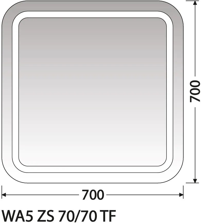 INTEDOOR zrcadlo s LED osvětlením WA5 ZS 70/70 TF