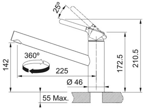 Franke Orbit Dřezová baterie chrom FC 3054.031