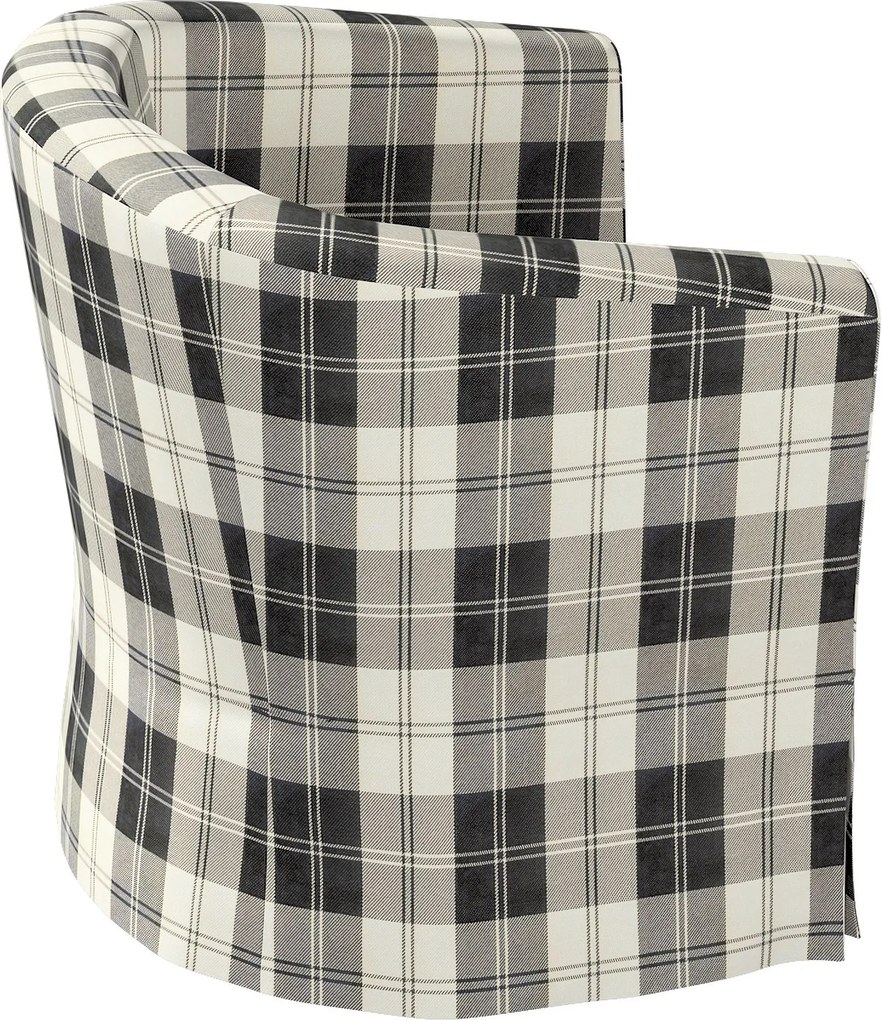 Potah na křeslo IKEA Ektorp Tullsta barva černá látka pletený vzor, vzorované