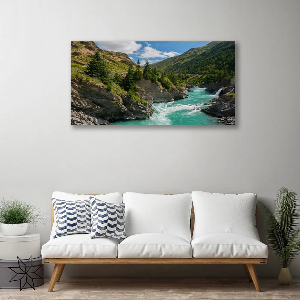 Obraz na plátně Hory Řeka Krajina 120x60 cm