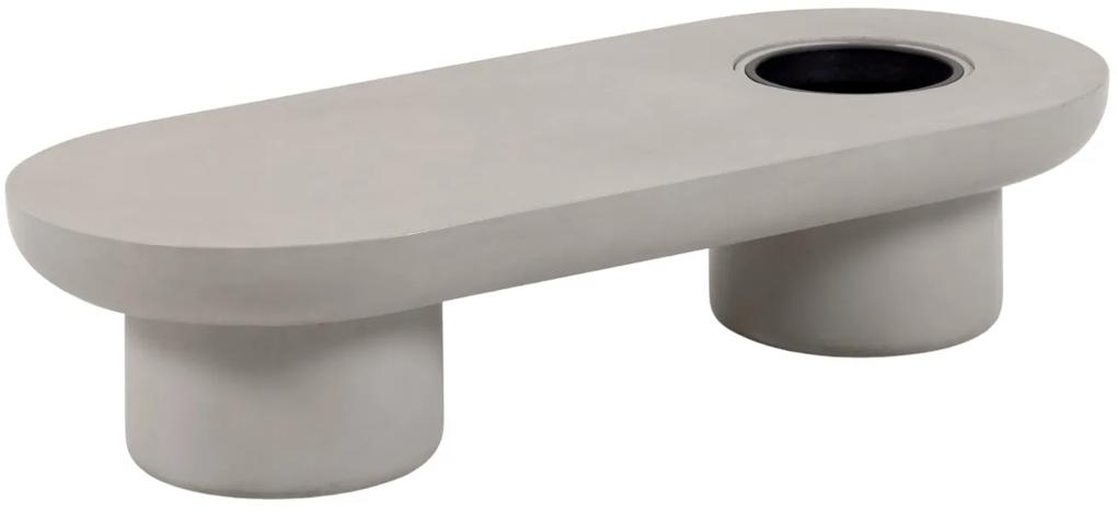 Šedý betonový zahradní konferenční stolek Kave Home Taimi 140 x 60 cm