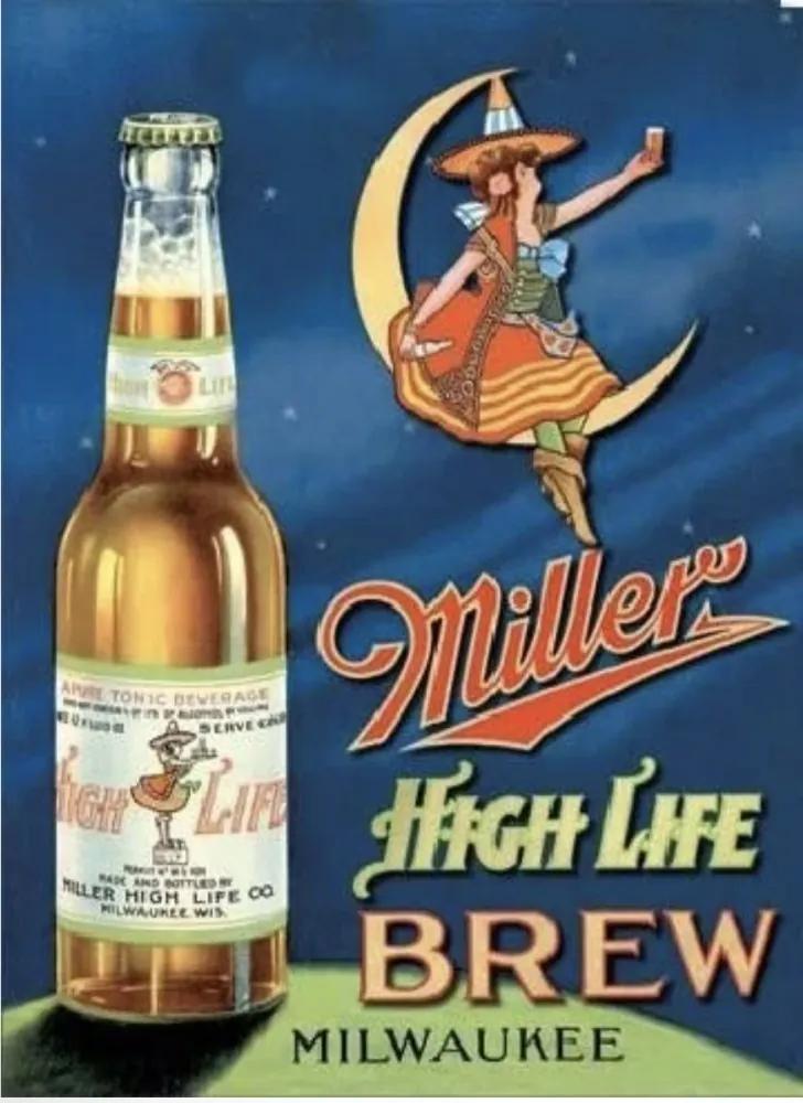 Plechová cedule Miller High Life Brew pivo