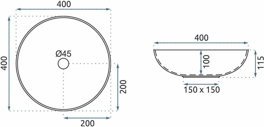 Rea Mexico, umyvadlo na desku 400x400x200 mm, vícebarevné, REA-U6030