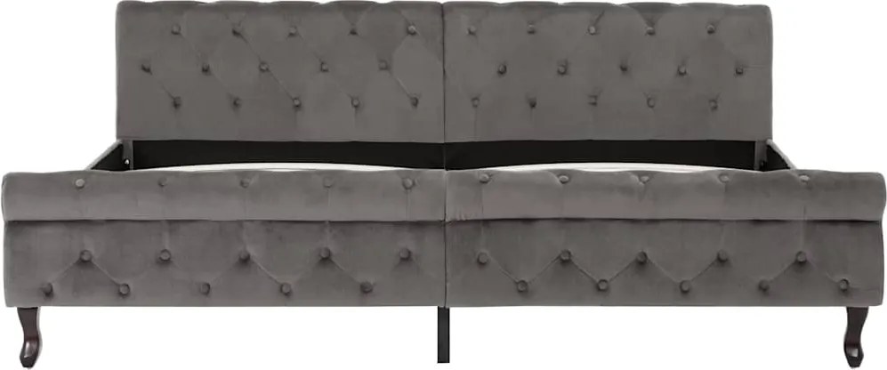Rám postele šedý samet 200 x 200 cm 288563