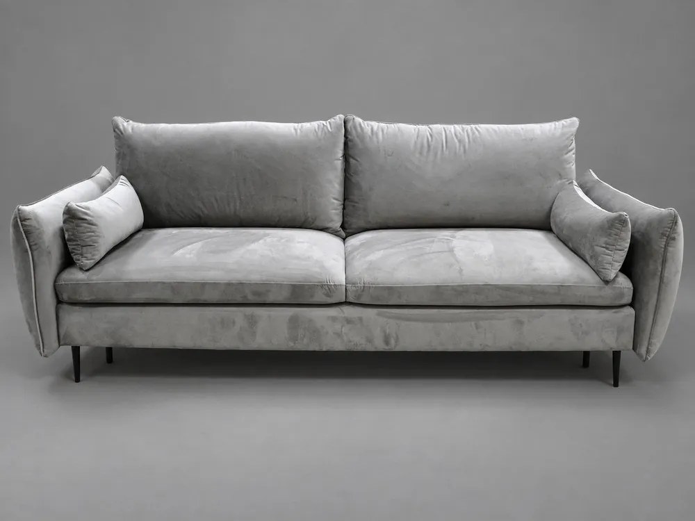 Šedá sametová rozkládací/s úložným prostorem pohovka 222 cm Vermont - II. jakost – Cosmopolitan Design