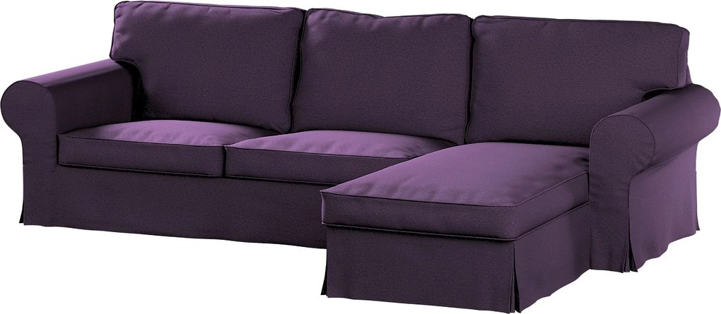 Potah na pohovku IKEA Ektorp 2-místná s lenoškou barva fialová látka pletený vzor