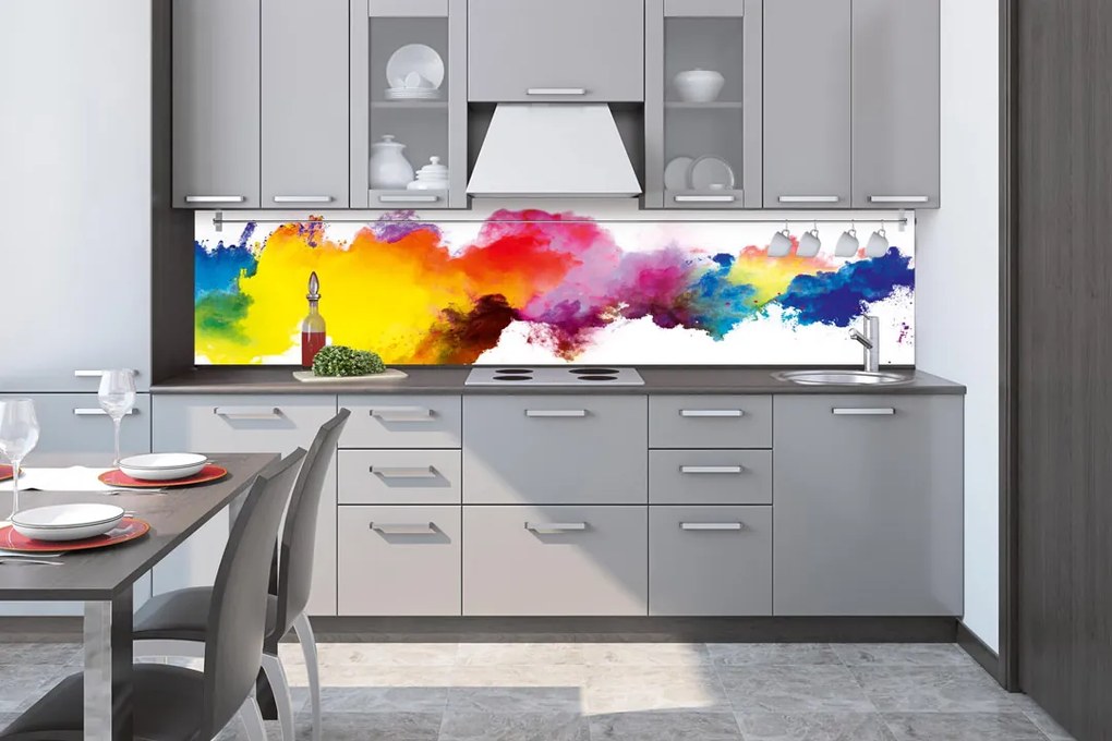 DIMEX | Fototapeta do kuchyně Barevný abstrakt KI-260-159 | 260 x 60 cm | vícebarevná