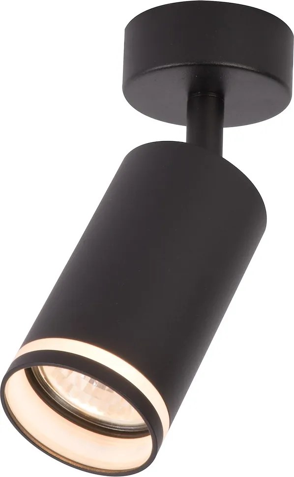 Bodové svítidlo Pipe Ring, 1x černé kovové stínítko, b