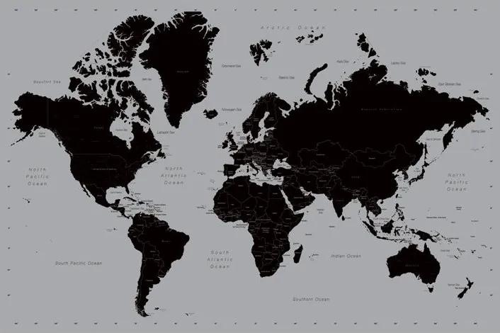 mapa sveta plakat Posters Plakát, Obraz   Mapa světa   moderní, (91,5 x 61 cm) | Biano mapa sveta plakat