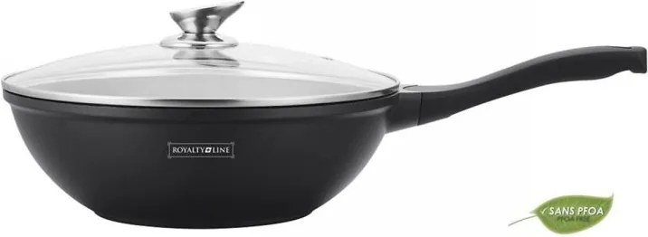 Royalty Line Wok mramorová pánev s poklicí RL-BW30M o průměru 30 cm