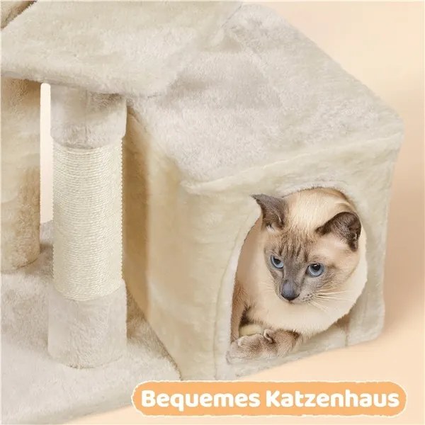 Škrabadlo pro kočky Yaheetech – béžová, 49,5 cm (délka) × 34,5 cm (šířka) × 86,5 cm (výška) (267321128287)