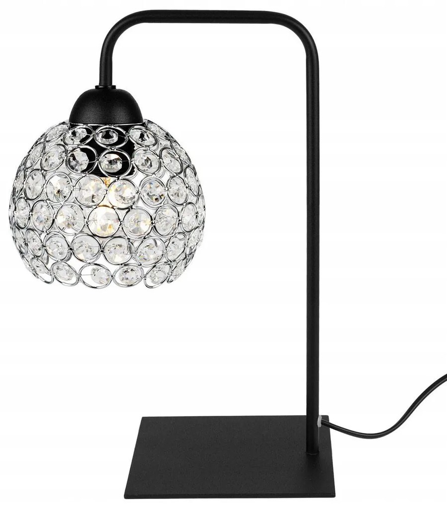 Stolní lampa CRYSTAL, 1x stříbrné křišťálové stínítko