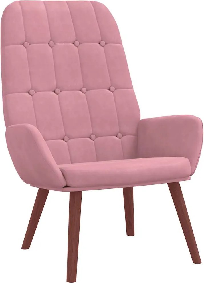 Relaxační křeslo s podnožkou růžové samet 3315142