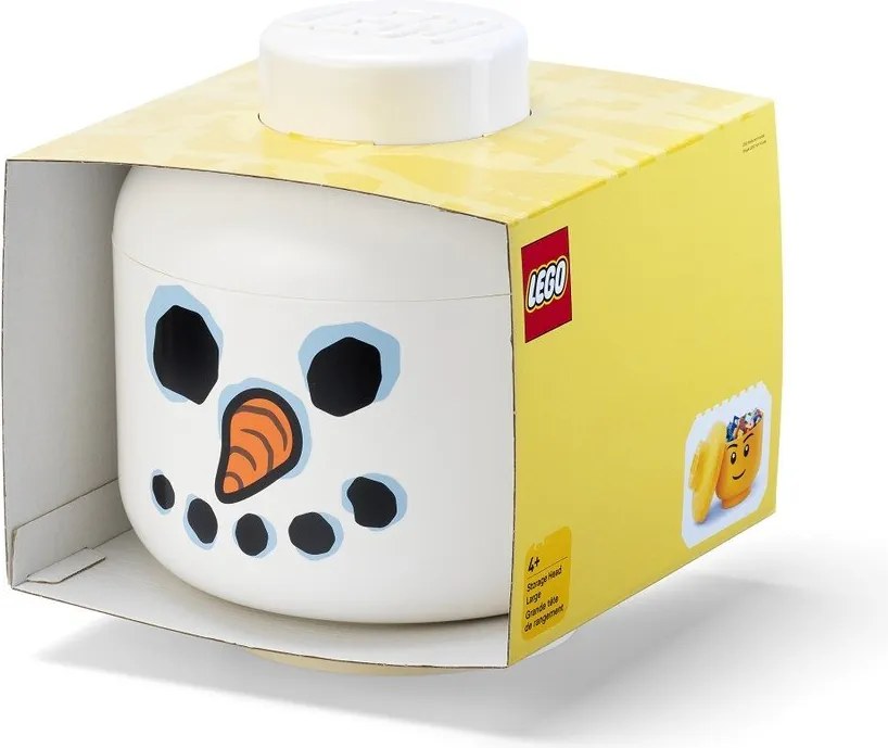 Bílý plastový dětský úložný box ø 24x27 cm Head Snowman L – LEGO®