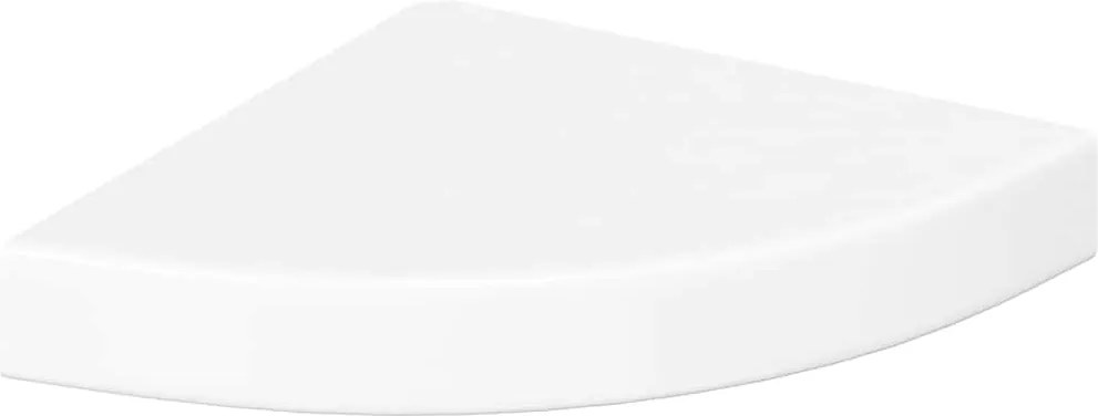 Plovoucí rohové police 4 ks, vysoce lesklé bílé, 25 x 25 x 3,8 cm, MDF 323888