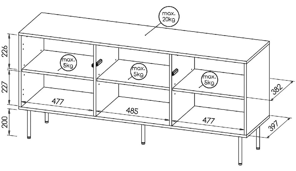 Komoda ART DECO 150 ořech warmia
