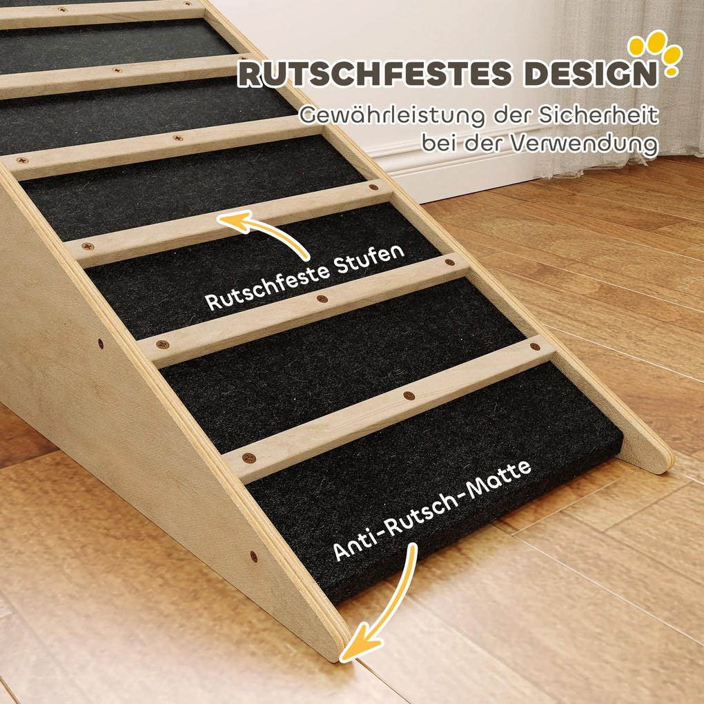 PawHut rampa pro psy protiskluzová pomůcka pro vstup do kufru auta do 20 kg pro středně velké psy 90x40x45cm lehká a stabilní | Aosom.de