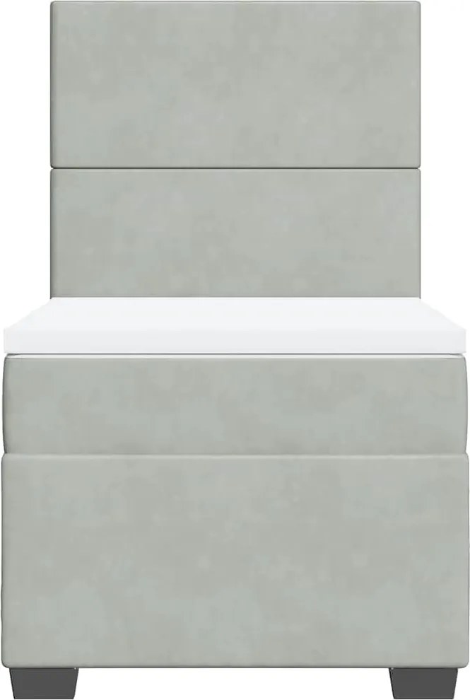 Box spring postel s matrací světle šedá 90x200 cm samet 3293104