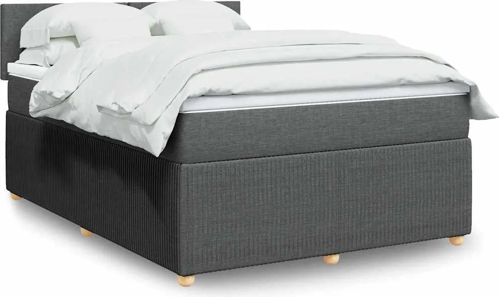 Box spring postel s matrací tmavě šedá 160x200 cm textil 3287501