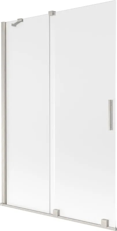 Mexen Velar, 2-křídlová posuvná vanová zástěna 120 x 150 cm, 8mm sklo námraza, broušená ocel, 896-120-000-31-97