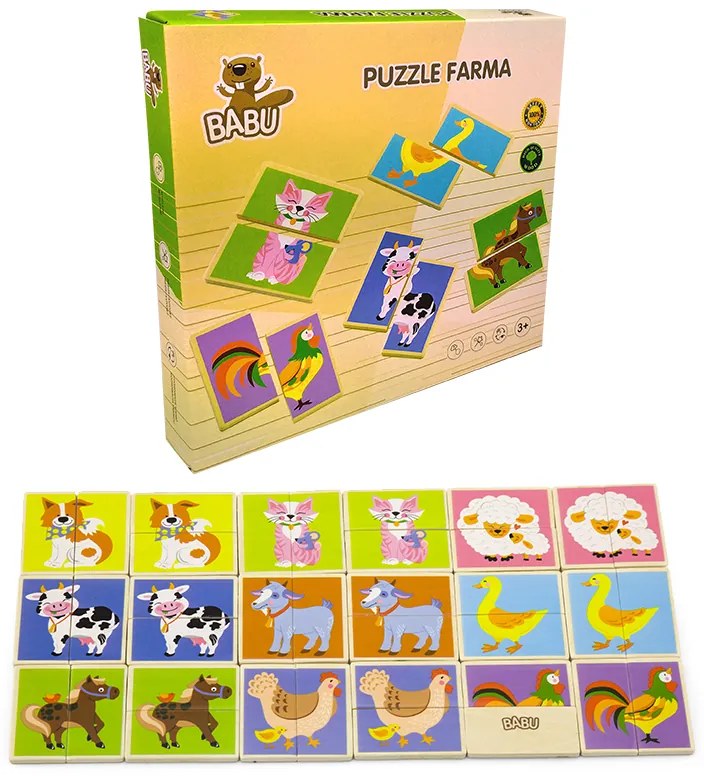 BABU - Puzzle- Pexeso zvířátka z farmy