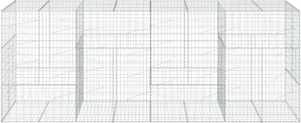 Gabionový koš s víkem 400 x 100 x 150 cm pozinkované železo 3295216