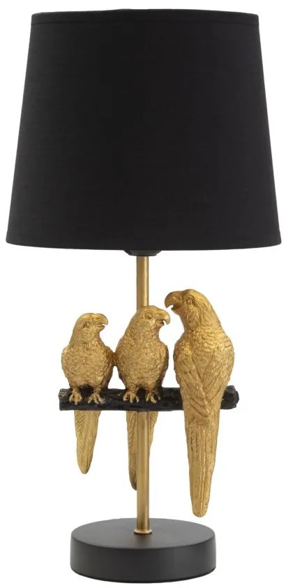 Stolní lampa Mauro Ferretti Parrots, 20x20x39 cm, černá/zlatá