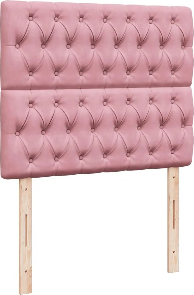 Box spring postel s matrací růžová 120 x 200 cm samet 3293193