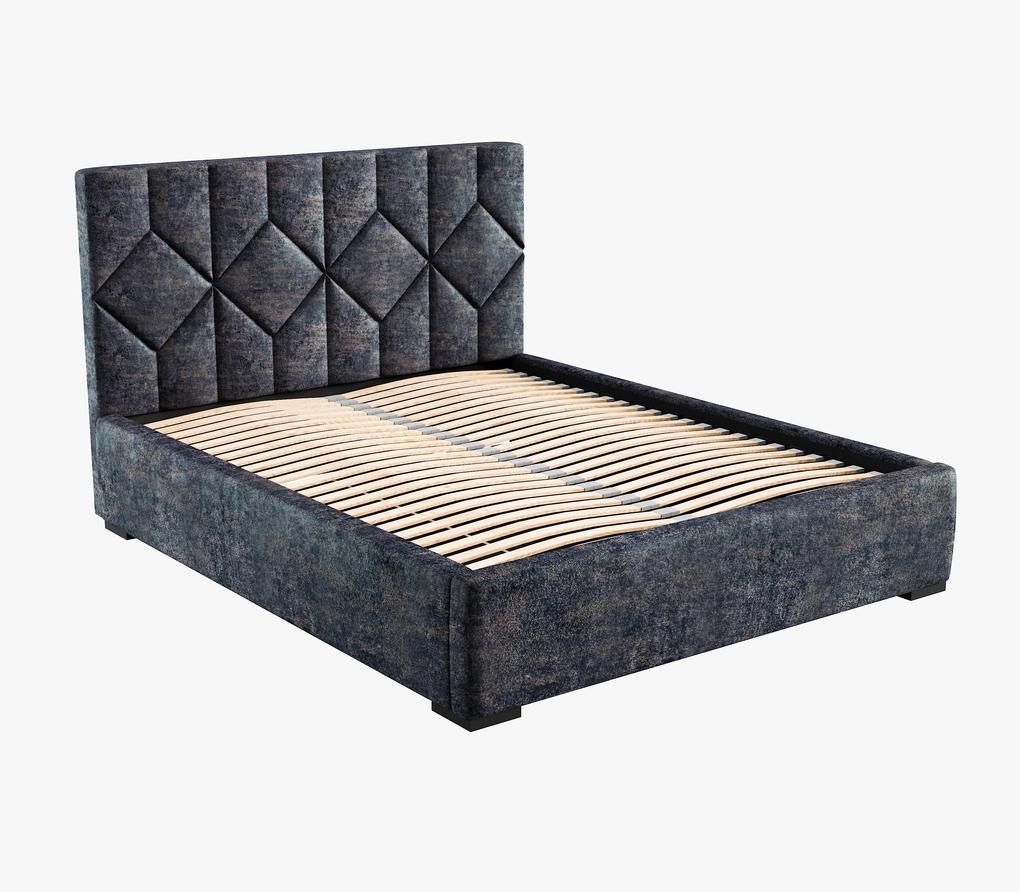 Čalouněná postel 140x200 cm Veggie 1 (tmavě šedá). 1041795