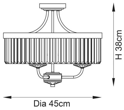 Endon 90264 - Přisazený lustr CHESTERFIELD 3xE14/6W/230V pr. 45 cm lesklý chrom